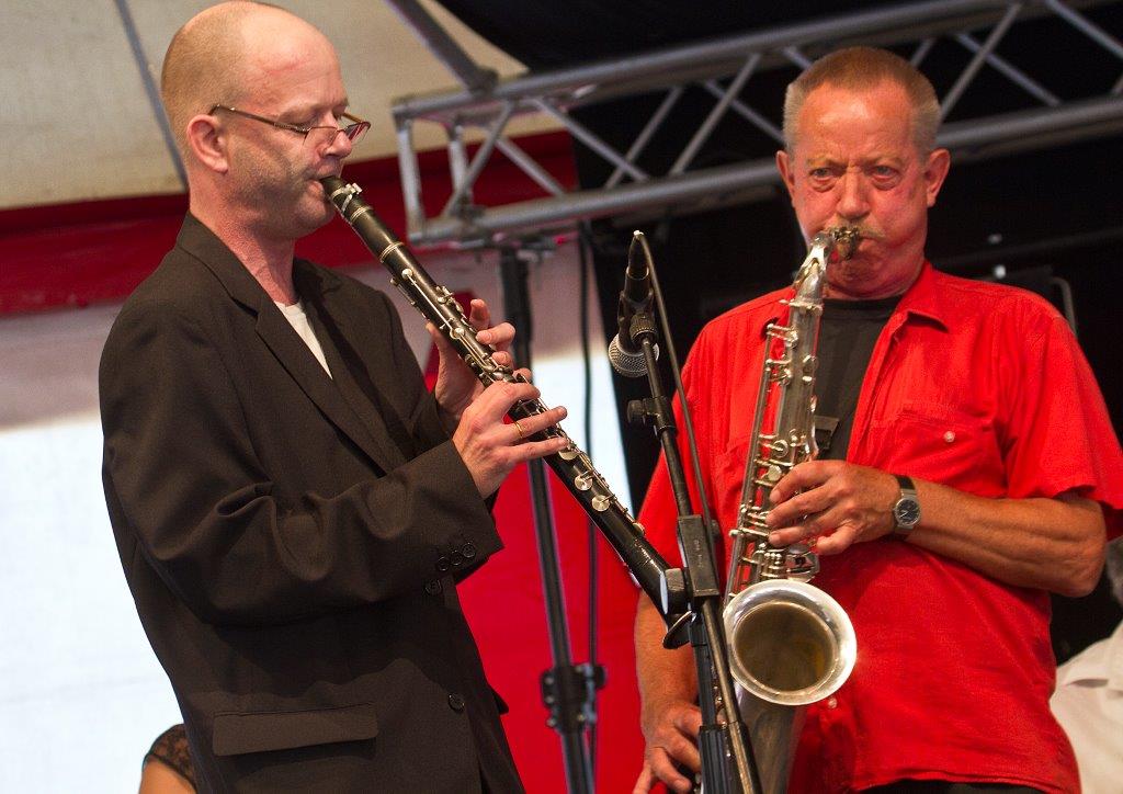 Photos of clarinets and musicians